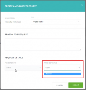 I can't Block Timesheet Submissions to a Project (Agresso) - Pulse