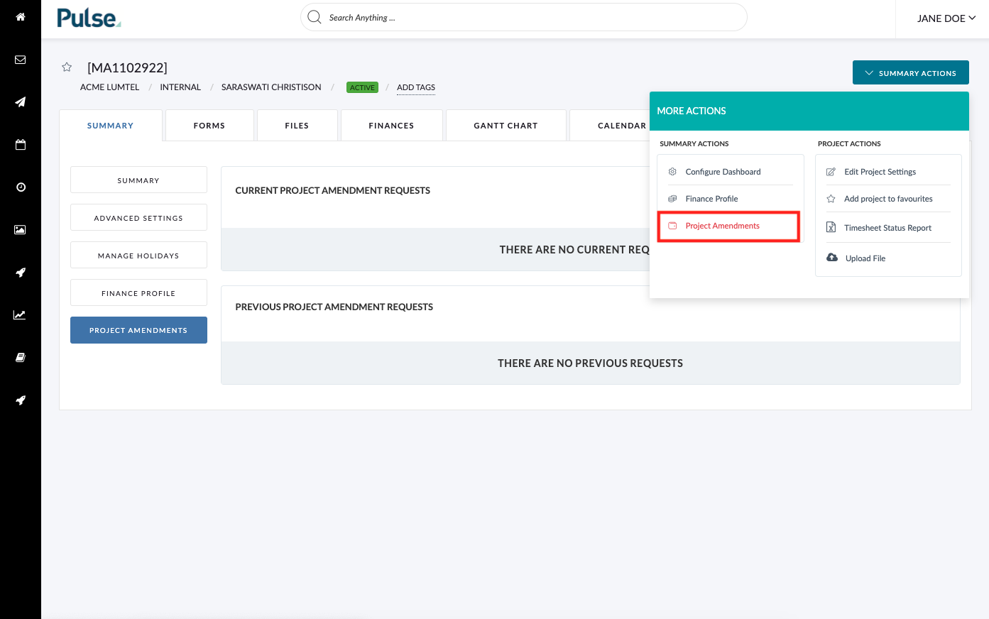 Changing Pulse-Agresso values with Project Amendments - Pulse