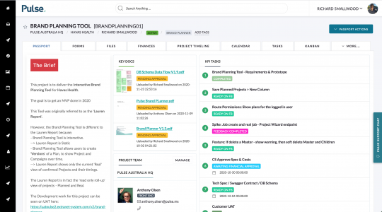 Project Navigation - Pulse Project Management Software