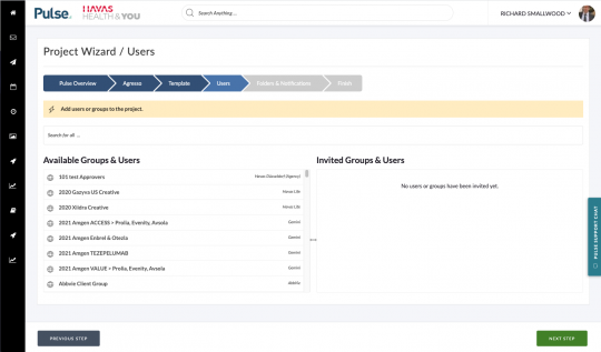'Steps' Overview - Pulse Project Management Software