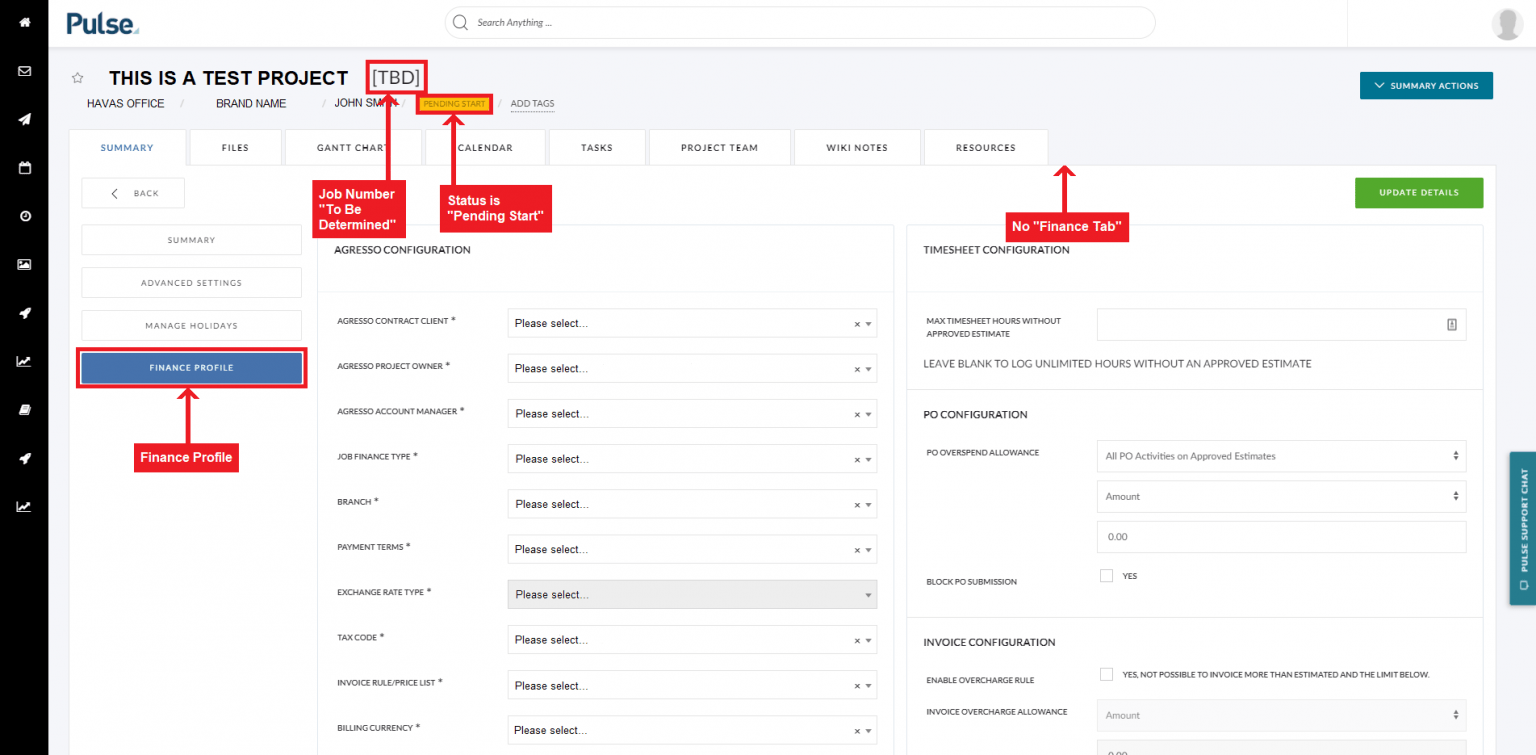 Project Pending Approval - Pulse Project Management Software