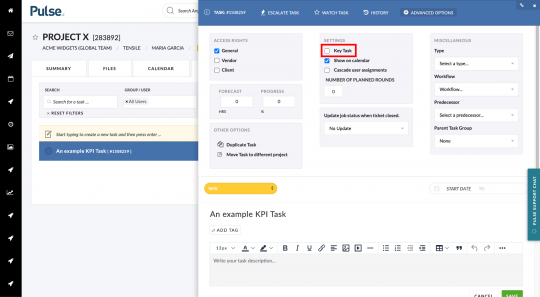 Tracking Tasks as Key Performance Indicators (KPI) - Pulse