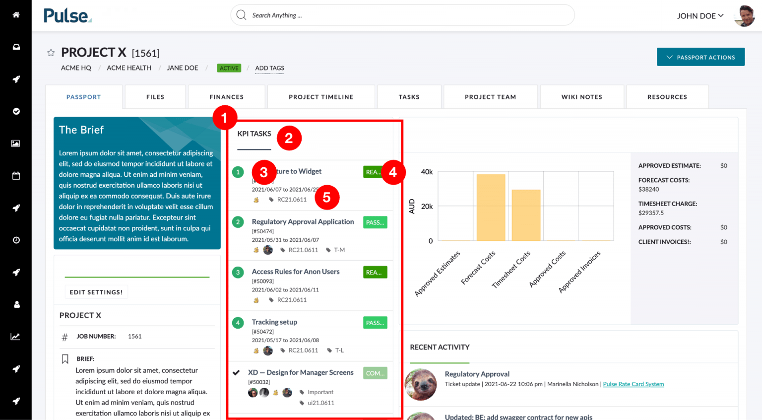 Tracking Tasks as Key Performance Indicators (KPI) - Pulse