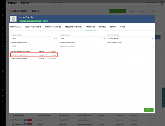 Timesheet Email Notifications - Pulse