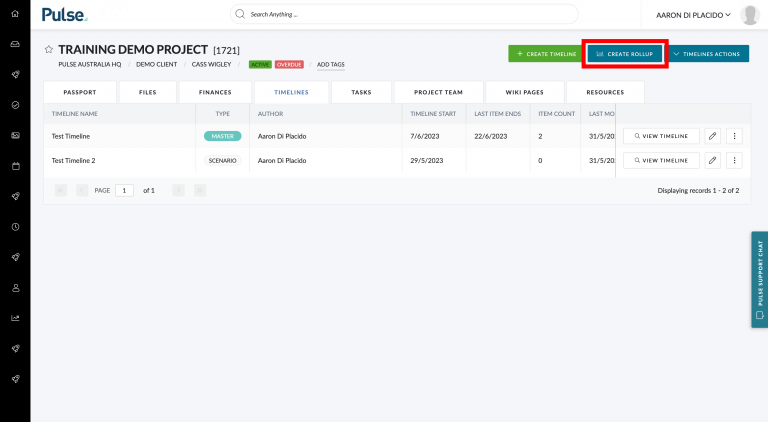Roll-Ups - Pulse Project Management Software