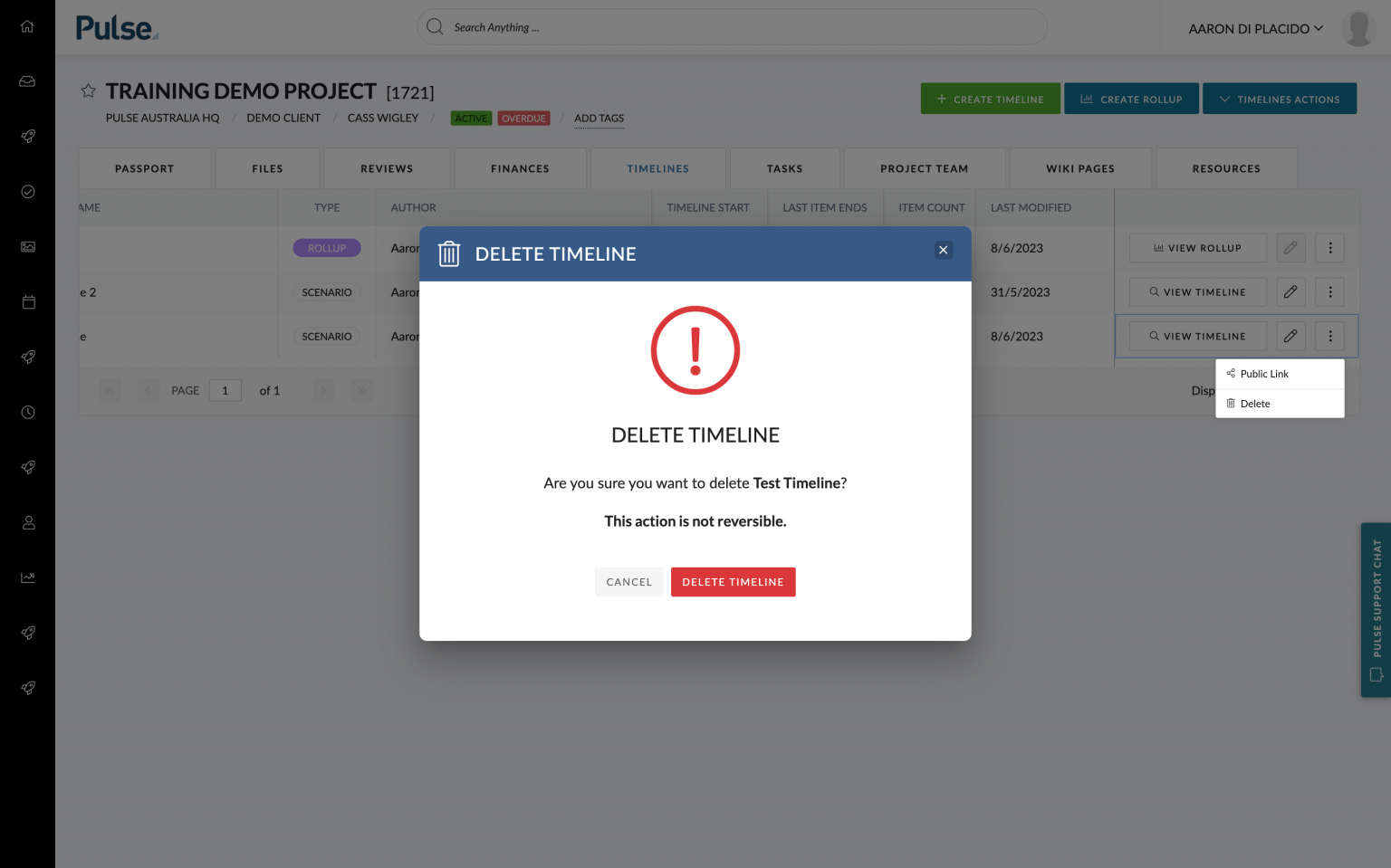 Managing Your Timelines - Pulse Project Management Software